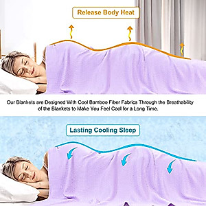 PiccoCasa Cooling Blanket All Seasons Breathable for Hot Sleepers, Soft and Lightweight for Bed, Sofa Thin Blanket Summer Keep Cool Full 79"x90" Lavender