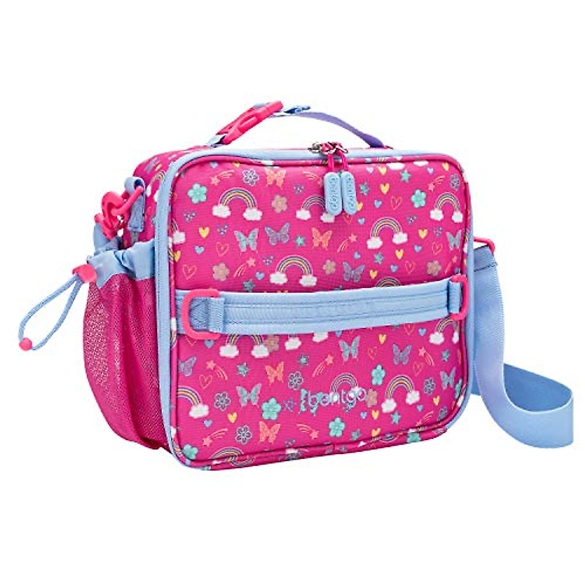 Bentgo Prints Insulated Lunch Bag Set With Kids Bento-Style Lunch Box (Rainbows and Butterflies)