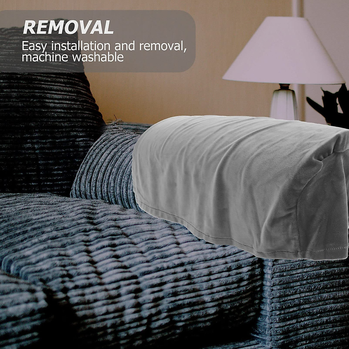 VOSAREA Sofa arm Cover Couch armrest Protector Stretch Sofa Armchair slipcover arm Rest Covers for Office Chair Furniture Protectors Elastic Couch Protector Recliner arm Protectors Thicken