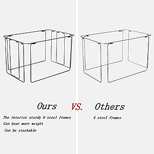 3 Pack Clothes Storage Bins Stackable Large Capacity Metal Frame Storage Box Large Capacity Foldable Oxford Fabric Clothes Container Organizer with Clear Window (Extra Large-100L, Beige)