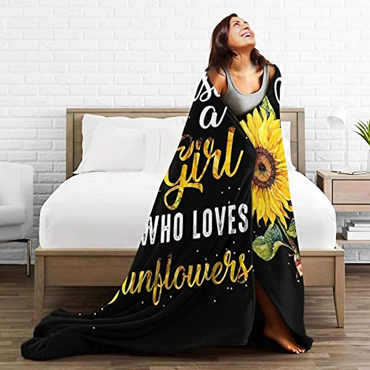 Sunflower Blanket Soft Lightweight Throw Blanket Comfortable Warm Bed Blanket for Bedroom Living Room Sofa Couch(50"x40")