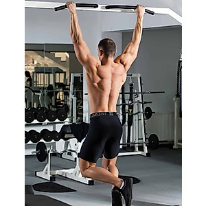 TELALEO 5 Pack Compression Shorts for Men Spandex Sport Shorts Athletic Workout Running Performance Baselayer Underwear Black/Double Blue/Double Gray M