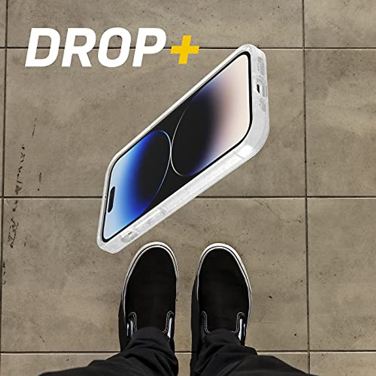 OtterBox iPhone 14 Pro (ONLY) Symmetry Series Case - STARDUST (Clear/Glitter), ultra-sleek, wireless charging compatible, raised edges protect camera & screen