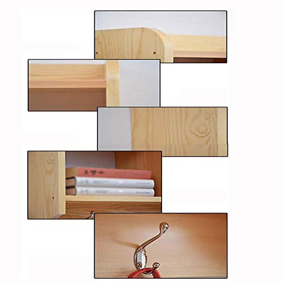 PIBM Stylish Simplicity Shelf Wall Mounted Floating Rack Shelves Storage Shelves Wooden Bookshelf Solid Hook up Bedroom Bearing Strong,2 Sizes,2/3 Grid, Wood , 90x19.5x41cm