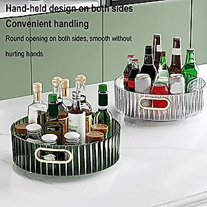 Lazy Susan Organizer for Kitchen, Clear 360° Rotating Turntable Organization & Storage Container, Turntable Organizer for Cabinet Pantry Table Organization