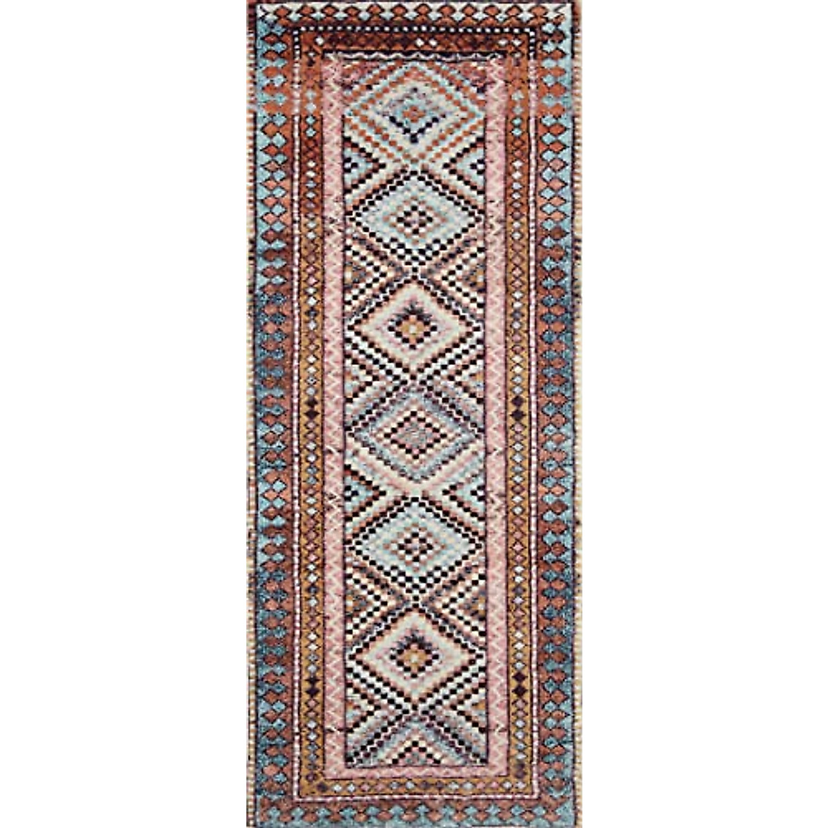 Loloi II Fiona Collection B20345 Coral/Blue, Contemporary 2'-0" x 5'-0" Accent Rug