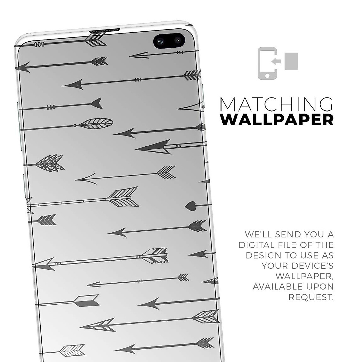 DesignSkinz Hipster Arrow Pattern Protective Vinyl Decal Wrap Skin Cover Compatible with The Samsung Galaxy S20 (Screen Trim & Back Glass Skin)