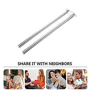 ICOBES Multipurpose Cloth Rod Nail Metal Hangers Metal Clothes Hanger Kitchen Towel Storage Rack Stainless Steel Roll Paper Shelf Wall Mounted Rack Shelf Holders Pegs Metal Coat Hanger Towel Bar/Silve