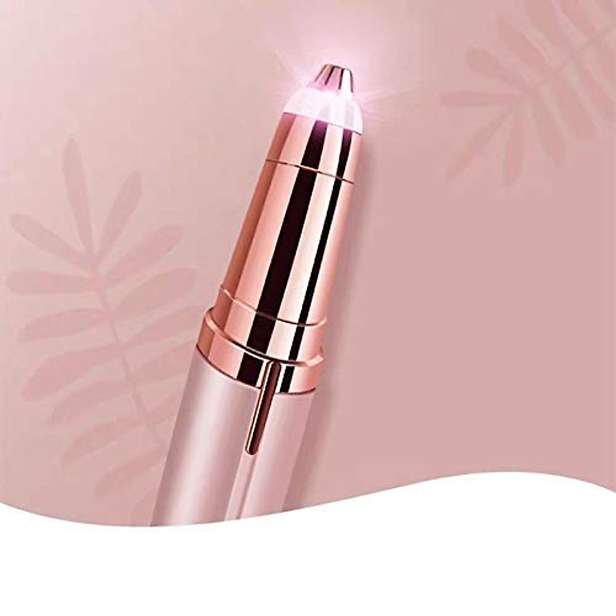 GoldTech Products Eye Brow Trimmer, Eyebrow Hair Remover, Portable Eyebrow Epilator Razor Pen with LED Light, Eyebrow Shaver Tool for Eye Brows, Face, Lips, Nose, Rose Gold with 18K Plated Tip