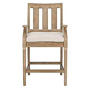 Safavieh Couture Patio Collection San Salvador Natural and White 25-inch Bar Stool (Set of 2)