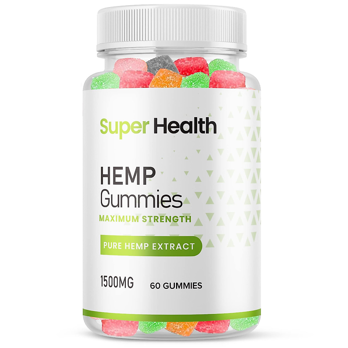 Super Health Hemp Gummies - Official Formula - Super Health Gummies Extra Strength with 25mg Per Gummy and 1500mg per Bottle, Assorted Flavors Gummies Maximum Strength New Formula 2023 (60 Gummies)