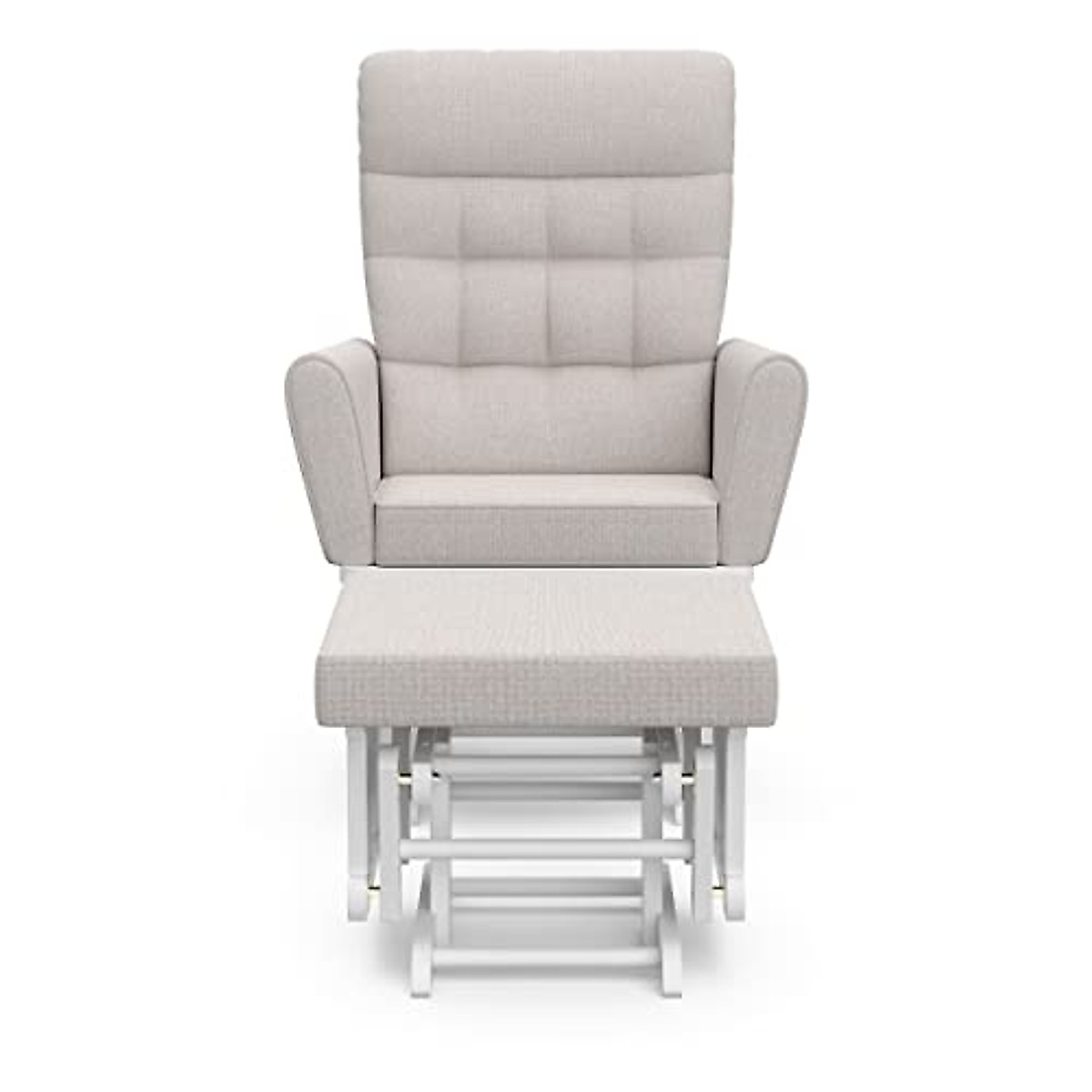 STORKCRAFT Harmony Premium Glider and Ottoman, White/Misty Gray