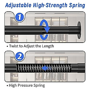 Closet Rods for Hanging Clothes - Heavy Duty Closet Poles 43-74 Inches - Adjustable Closet Rod Extender Hanging - Space Saving Closet Bar for Hanging Clothes, Laundry Room, Mud room, College Dorm