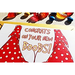 Congrats on Your New Boobs Handmade Card, Congratulations Pregnancy Gift, Breast Implants Surgery Card