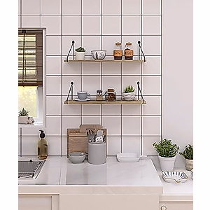 Sapowerntus Long Floating Shelves for Wall Mounted 24 Inch, Rustic Farmhouse Wood Bathroom Hanging Extended Shelf, Bedroom Living Room Kitchen Office Display, Storage Decor Set of 2, Brown