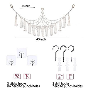 Roury Stuffed Animal Toy Hammock Macrame with Light, Corner Toy Corner Hammock Organizer Display Holder Net for Hanging Stuff Animals