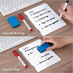 ARCOBIS Acrylic Dry Erase White Board with Side Magnets, 3 Pcs Magnetic Memo Whiteboard with 2 Markers and 1 Eraser, Removable to-Do List Board for Computer Monitor, Refrigerator, Desk