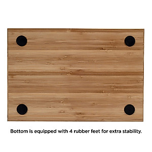 MV Bamboo Wine & Cheese Serving Tray Plus Drawer for Extra Storage Includes Coasters, Cheese Knives, Serving Boards & Handles for Easy Carrying