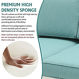 Green4ever Aluminium Outdoor Armchair, 3 Pcs Modern Metal Patio Sofa Balcony Conversation Sets with Side Table (White)