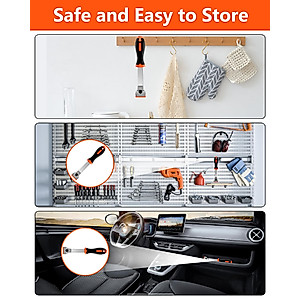 Razor Blade Scraper,Long Handle Razor Scraper Tool for Removing Label, Registration Sticker, Tint, Grease from Windshield, Appliance, Glass (Extra 10 Metal and 10 Plastic Blades)