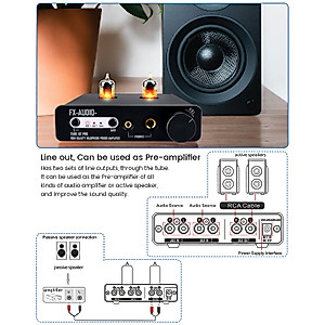 FX-Audio Tube-02 Pro Tube Headphone Amplifier, Vacuum 5725 Tube Preamp, Mini Hi-Fi Integrated Stereo Class A amp Supports 32-600 ohms of Headphones, for Stereo Amplifier/Active Speaker