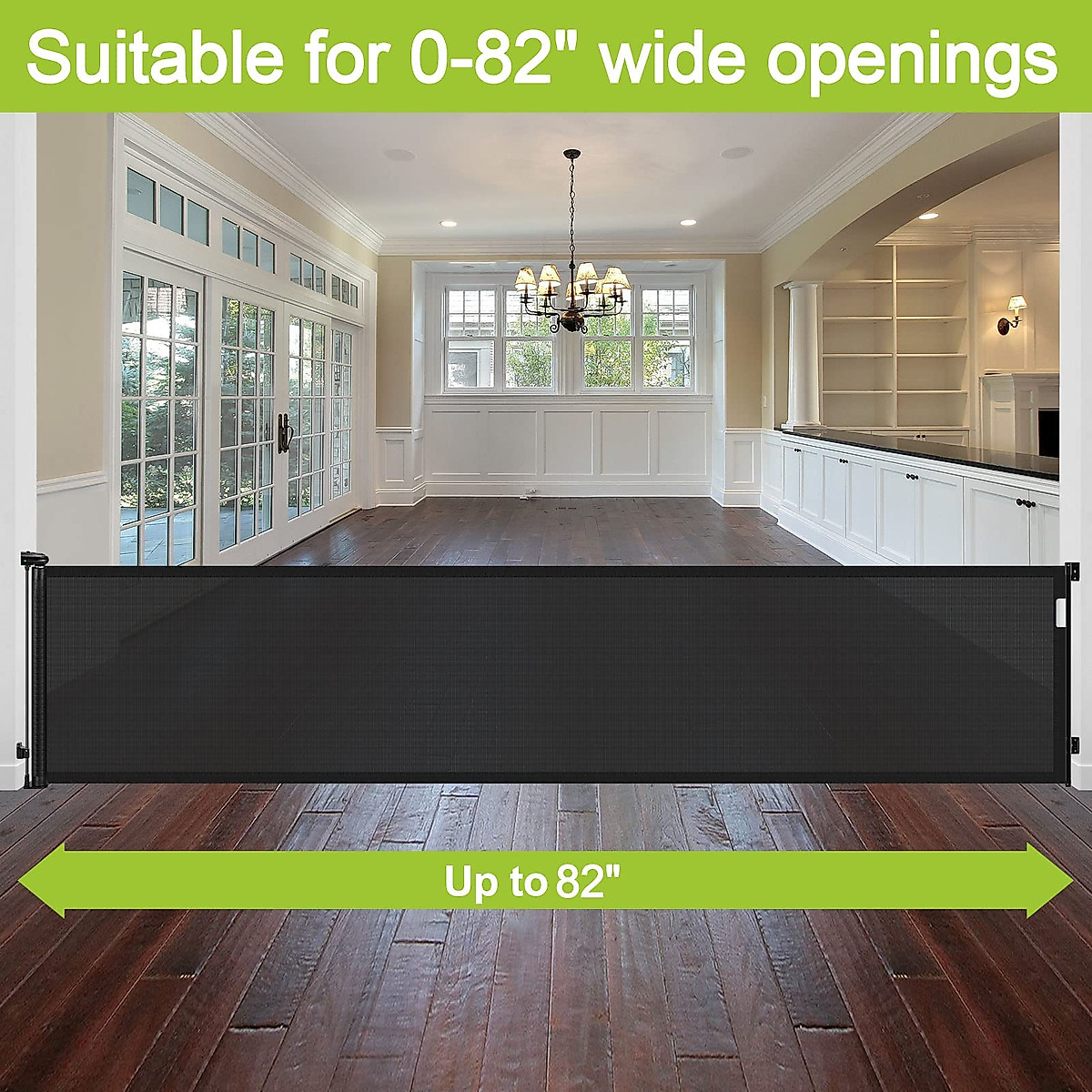 82 Inch Extra Wide Dog Gates for The House Extra Wide Retractable Baby Gates for Dogs Extra Long Baby Gate for Large Openings Outdoor Retractable Gate for Dogs Indoor Extra Large pet Gate Doorway Gate