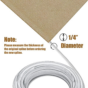 Lumpro 1/4'' Vinyl Sling Chair Spline Solid Awning Cord Replacement for Patio Fabric Chaise Lounge Outdoor Sling Chair Lawn Garden Pool Furniture Repair (25 Ft)