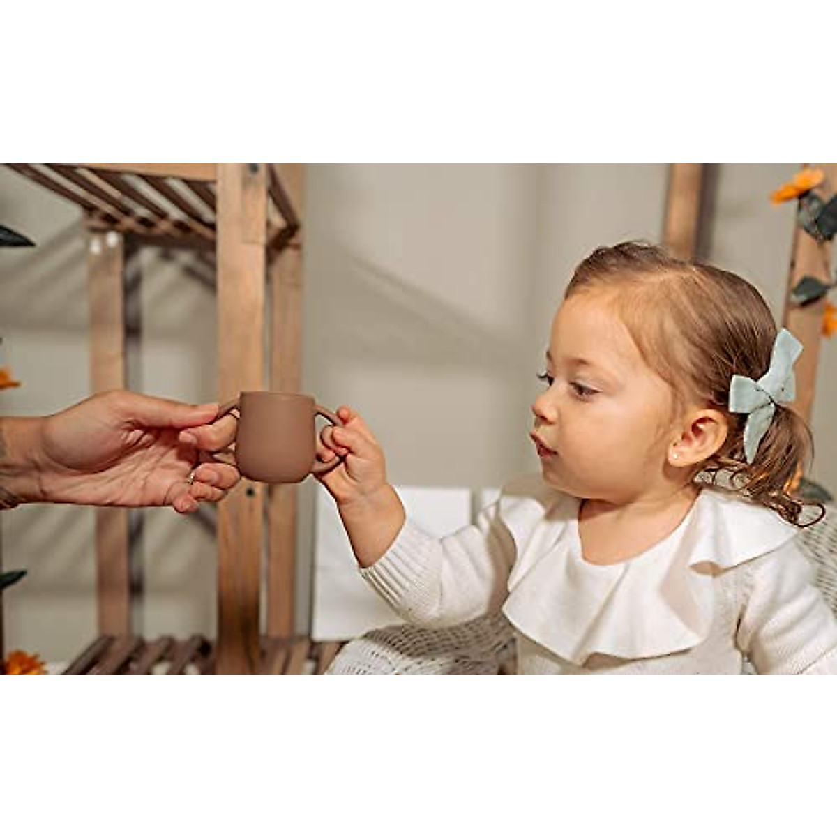 BraveJusticeKidsCo. | Teenie Tiny™ Silicone Developmental Baby-Led Weaning Drinking Cups (2 pack) (Blue Fusion)