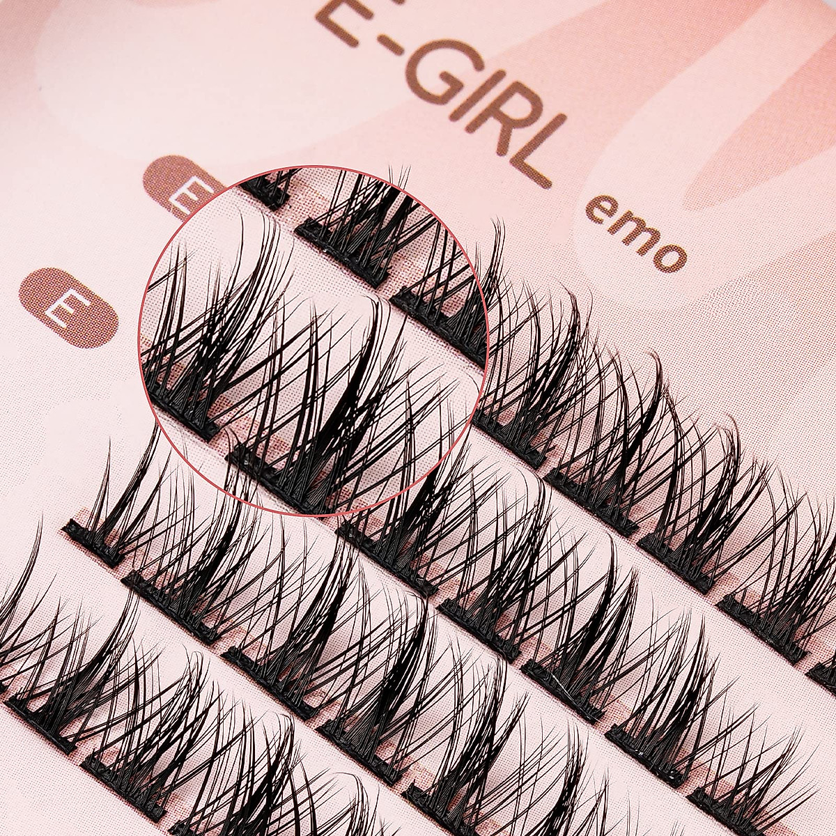 DIY Eyelashes extension, MLEN DIARY 56 cluster wisps lashes 7-12mm cluster eyelash extensions 0.07mm Soft False Eye lash fluffy individual Fake Eyelash natural look
