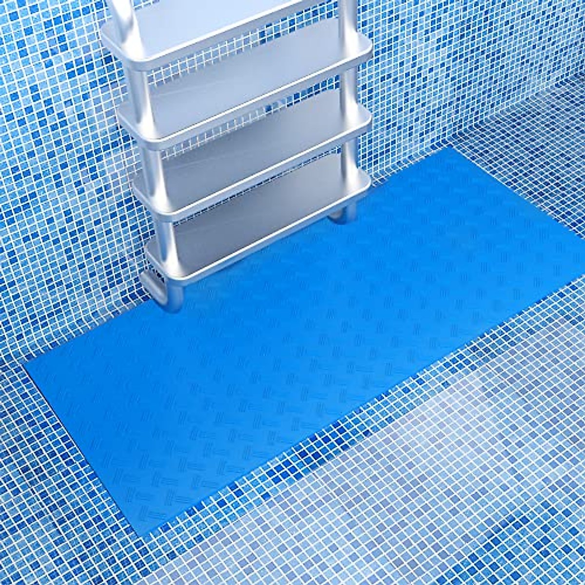 DECOHS Pool Ladder Mat- 9"x36" Non-Slip Pool Step Mat-Protective Swimming Pool Ladder Mat for Above Ground Pools Steps Stairs Ladders (Stripe-1PC)