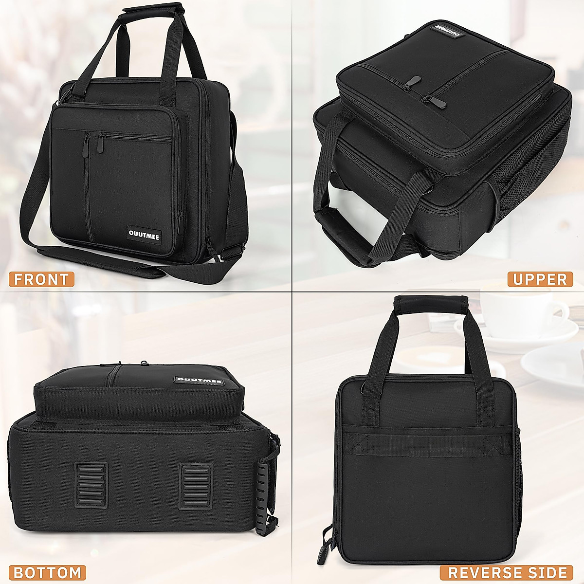 OUUTMEE Coffee Maker Carrying Bag Compatible with Keurig K-Mini or K-Mini Plus, Single Serve Coffee Brewer Portable Storage Bag with Extra Pockets, Storage Tote Case With Multiple Pockets for K-Cup