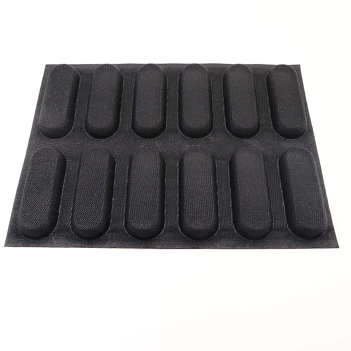 Bluedrop Silicone Hot Dog Bread Forms Mini Baby Sandwich Baking Molds Food grade Perforated Eclair Sheets for Home Oven