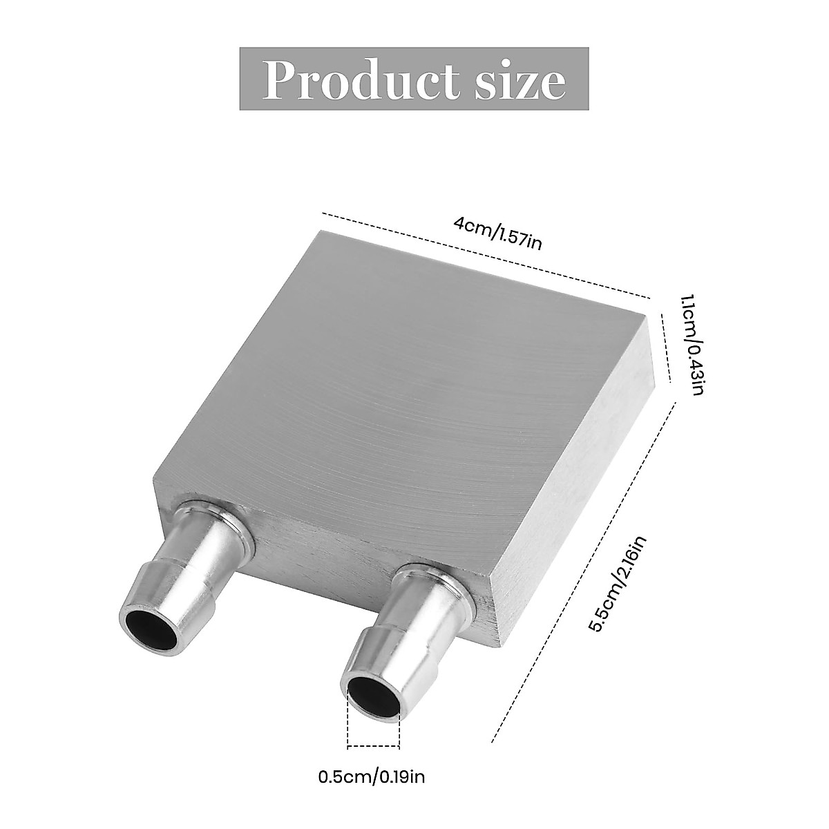 40 * 40mm Aluminum Water Cooling Block for Liquid Water Cooler Silver Heat Sink System for CPU Radiator Heatsink (2 Pack)