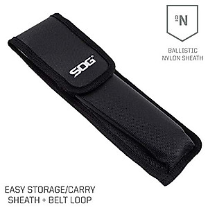 SOG Folding Saw - Wood Saw, Hand Saw, Pruning Saw and Camping Saw with 8.25 Inch Removable Blade and Compact Sheath for Foldable Saw (F10N-CP) , Black