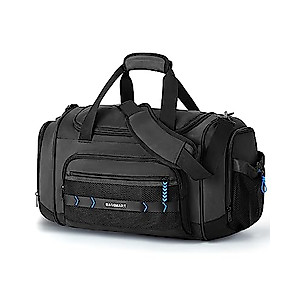 Gym Bag for Men & Women, BAGSMART Sports Travel Duffel Bag Carry-on Bag, Lightweight Weekend Overnight Bag with Shoe Compartment & Wet Pocket, Water-resistant Workout Duffle Bag for Travel Gym -Black
