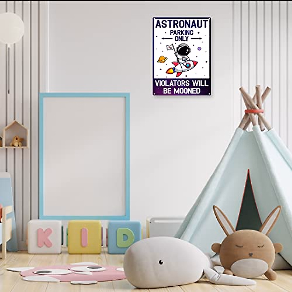 Astronaut Parking Sign, Space Themed Bedroom Decor For Boys Room, Outter Space Room Decor Gifts for Boys Kids Themed Bedroom Room Wall Decorations Industrial Grade Aluminum, Easy Mounting, Rust-Free/Fade Resistance, Indoor/Outdoor