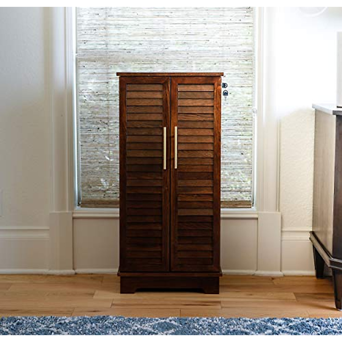 Hives and Honey Porsha Fully Locking Jewelry Armoire, Chocolate