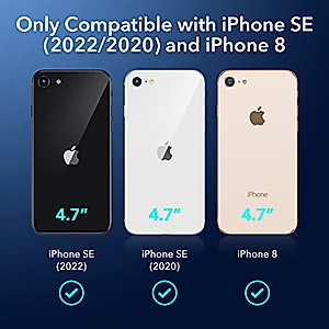 ESR for iPhone SE (2022) Case, iPhone SE (2020) and iPhone 8, Military-Grade Protection, Shock-Absorbing Corners, Yellowing-Resistant Back, Phone Case for SE 3/2, Air Armor Case, Clear Black