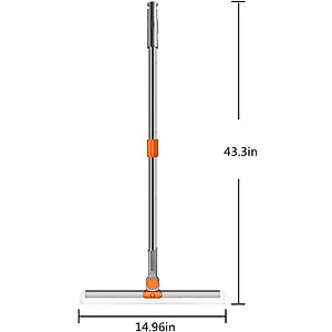 Floor Scraper, Long Handle Wiper Broom, Multi-Purpose Rotating Floor Scraper, Wet and Dry, Kitchen Sweeping Hair, Tile Pet Hair Floor Glass Window Water Foam Deep Cleaning