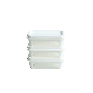 Unica Food Storage Containerwith Airtight Lid, Nestable Storage Boxes for Cereal, Snacks, Microwave, Dishwasher & Freezer Safe, Set of 3, White, 7 oz, 2.94x2.94x1.58 in