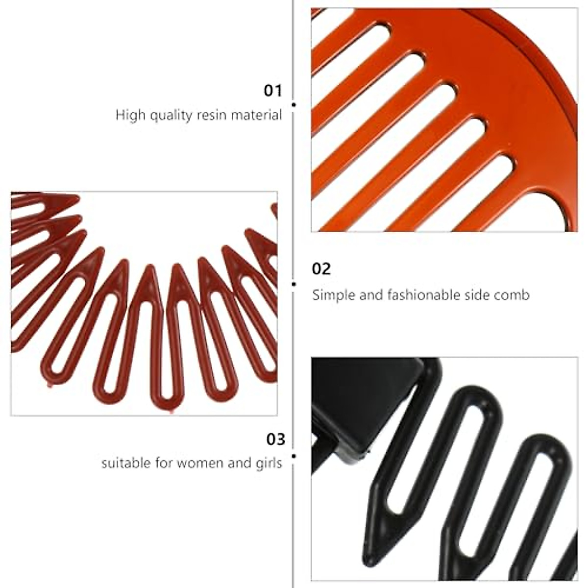 FRCOLOR 6pcs Plastic Banana Vertical Clip Lady Tools Hair Barrettes for Girls Hair Ponytail Extensions Flat Hair Accessories for Women Wedding Hair Grip Clips Banana Hair Comb Banana Clips