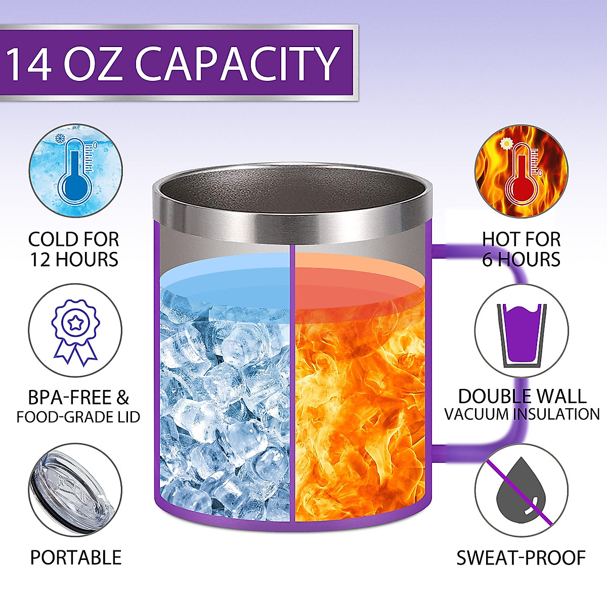 Hexagram Christmas Gifts for Daughter 14oz Mug, Daughter Gift from Mom, Gifts for Daughters from Mothers, Daughter Gifts, First Christmas Gifts for Daughter, To My Daughter, 18/8 Stainless Steel