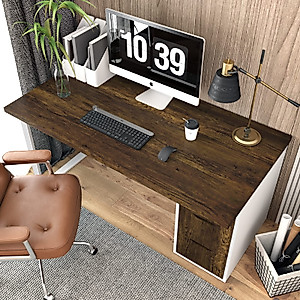 Skyblur Vintage Brown Dark Wood Contact Paper for Countertops Kitchen 24"x118" Peel and Stick Wallpaper Vinyl Wood Grain Contact Paper Removable Wallpaper for Kitchen Cabinet Counter top Table Shelves