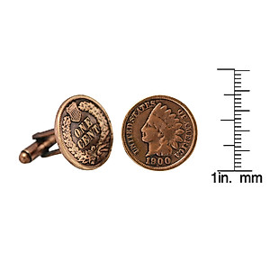 American Coin Treasures Copper Indian Head Penny Cuff Links