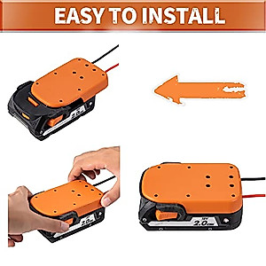 Power Wheel Adapter for Ridgid AEG 18V Hyper Lithium Battery Secure Battery Adapter with Fuse & Wire Terminal,14 Gauge Wire Power Convertor for DIY RC Trucks, RC Toys, Robotics, Work Lights