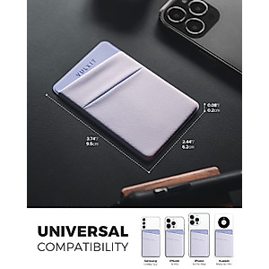 VULKIT Phone Card Holder Slim Elastic Adhesive Phone Wallet Credit Card Sleeves Sticker for Back of Smartphone(Lilac)