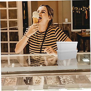 VOSAREA Professional Ice Cream Storage Box Container 3l Reusable Freezer Storage Tub for Fruit Dessert Preservation