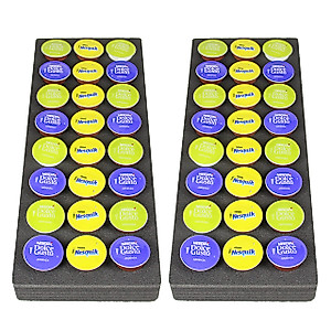Polar Whale 2 Coffee Espresso Capsule Drawer Organizer Tray Inserts Compatible with Dolce Gusto for Kitchen Home Office Waterproof Washable Black Foam 24 Compartment 7.75 x 20 Inches
