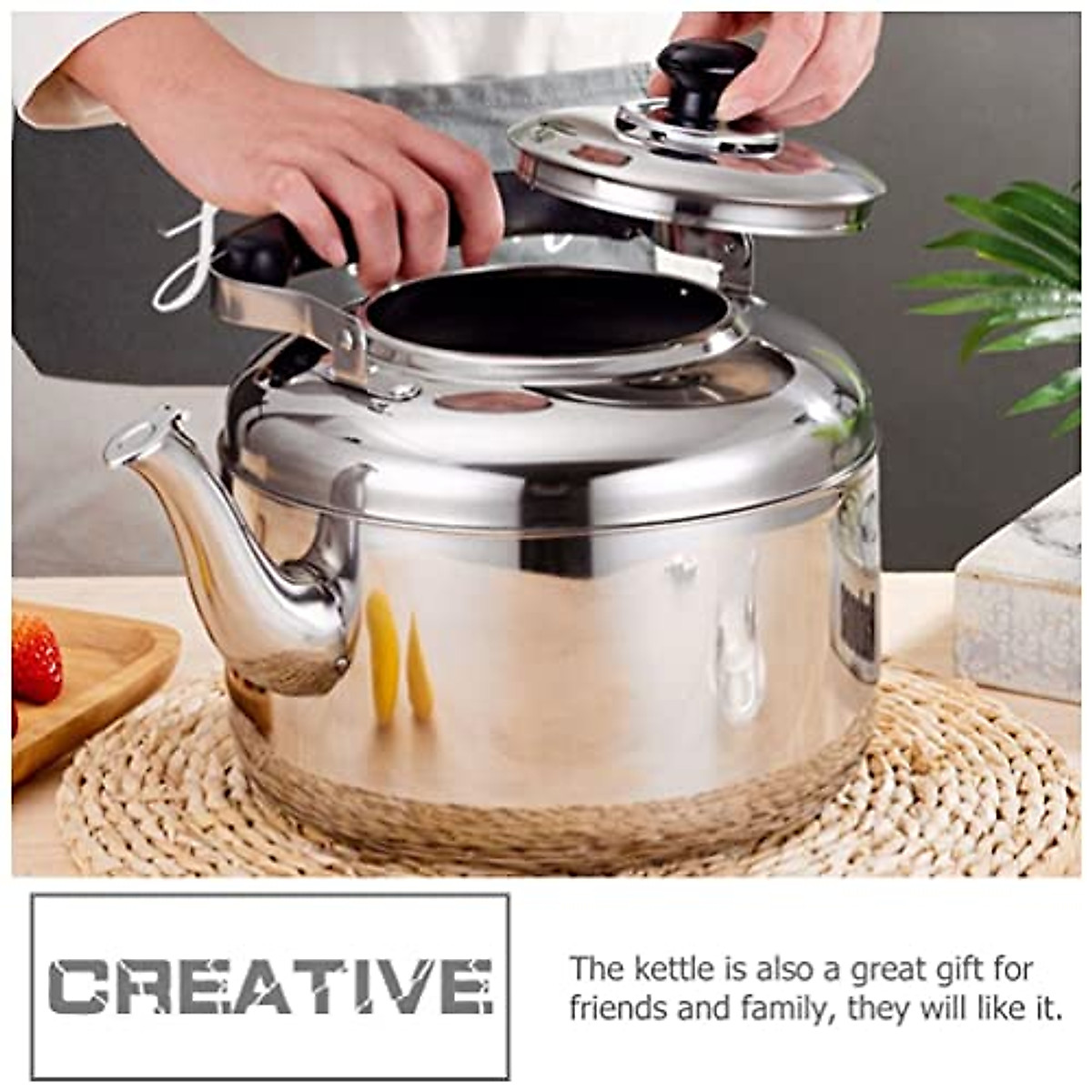 Whistling Tea Kettle Sound Water Kettle Stovetop Teapot Water Kettle Boiling Kettle Stainless Water Boiler for Gas Stove Stovetop 3L