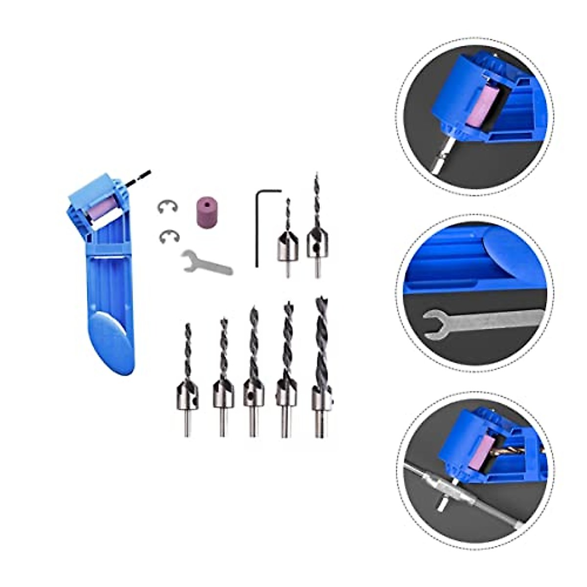Angoily Burr Device Set Portable Grinder Electric Sharpener Diamond Drill Bit Drill Polishing Kit Drill Bit Sharpening Tool Drill Grinder Attachment Drill Bit Sharpener 3 Sets